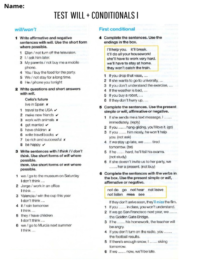 Exam 2 Eso 1st Cond | PDF