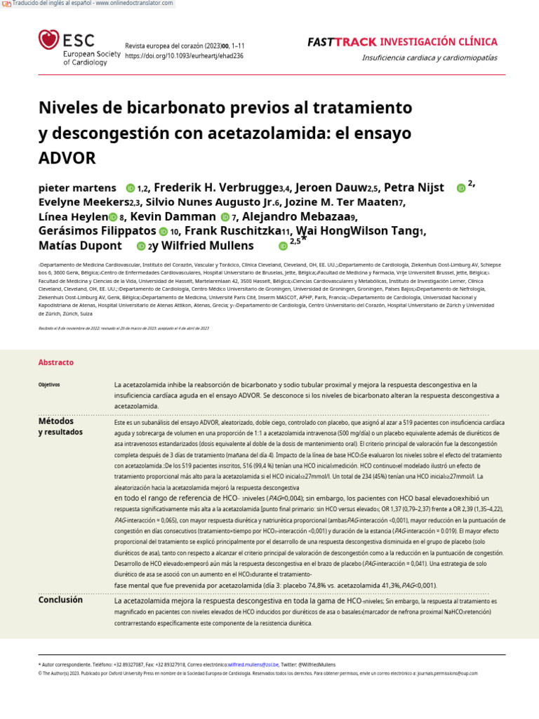 ADVOR | PDF | Cardiología | Medicina