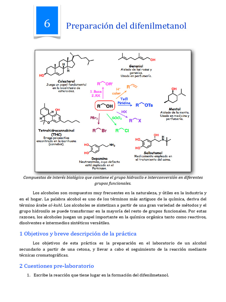 06 Difenilmetanol | PDF | Reacciones químicas | Química
