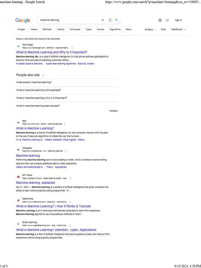Machine Learning - 1 | PDF | Machine Learning | Artificial Intelligence