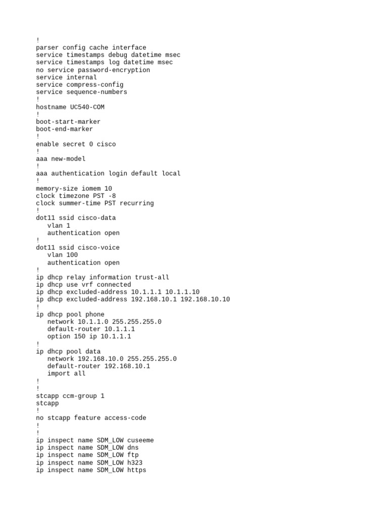 Cisco UC5XX Default Conf 111 | PDF | Internet | Network Layer Protocols