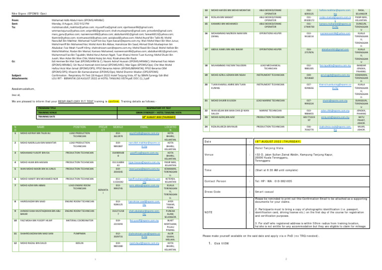Confirmation - RFT A | PDF | Malaysia