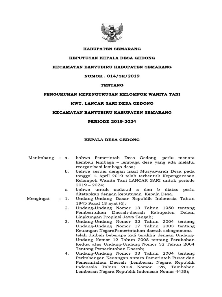 SK KWT Lancar Sari | PDF