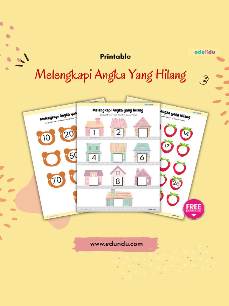 Printable Gratis Melengkapi Angka Yang Hilang Printable Edundu | PDF