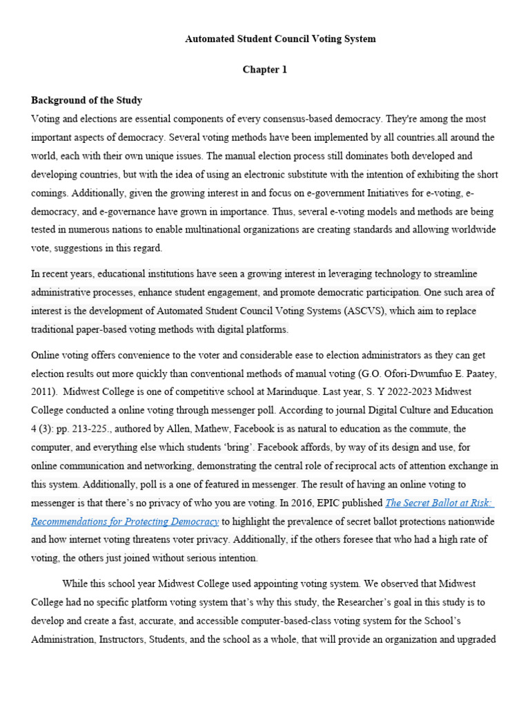 Thesis 101 Chapter 1 3 | PDF | Login | Electronic Voting