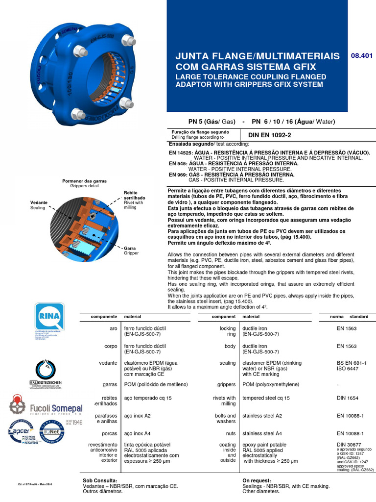 Junta Flange Multimateriais Travada | PDF | Tecnologia de construção ...