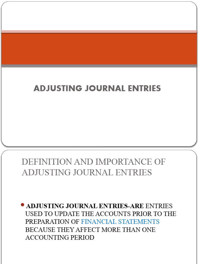 Adjusting Journal Entries Overview | PDF | Depreciation | Bad Debt