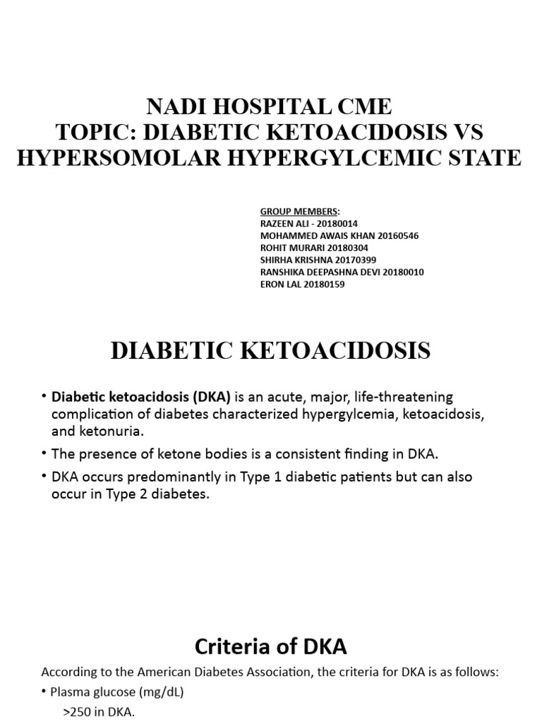 Dka Vs Hhs Edit 1 | PDF | Hyperglycemia | Diabetes