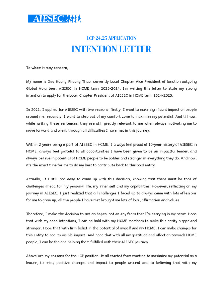 LCP Application Intent by Dao Thao | PDF | Psychology