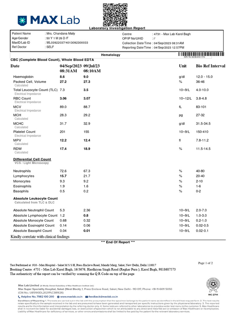Date 04/sep/2023 08:31AM 09/jul/23 08:10AM Unit Bio Ref Interval | PDF ...