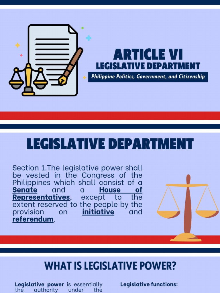 Week 7 - Article VI (Legislative Department) | PDF