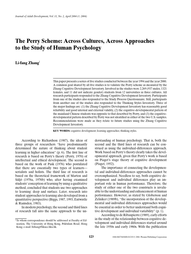 Perry Scheme | PDF | Cognition | Thought