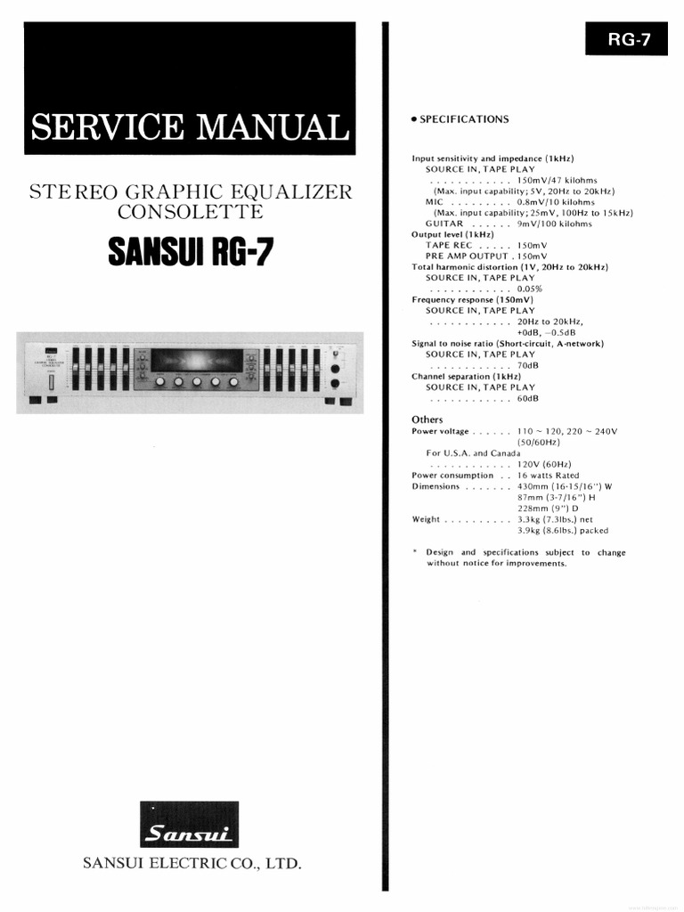 Sansui rg-7 rg7 SM | PDF