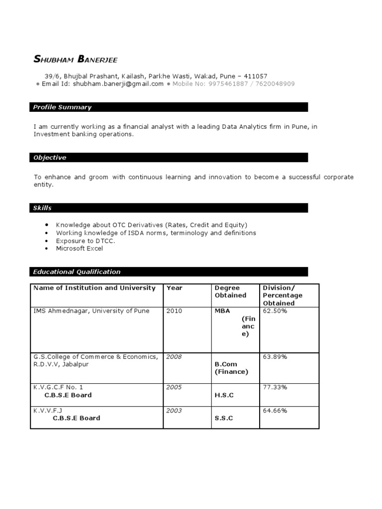 Shubham Final Updated CV | PDF | Swap (Finance) | Derivative (Finance)