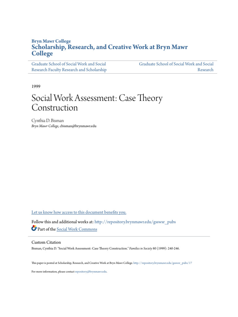 Social Work Assessment - Case Theory Construction | PDF | Theory | Concept