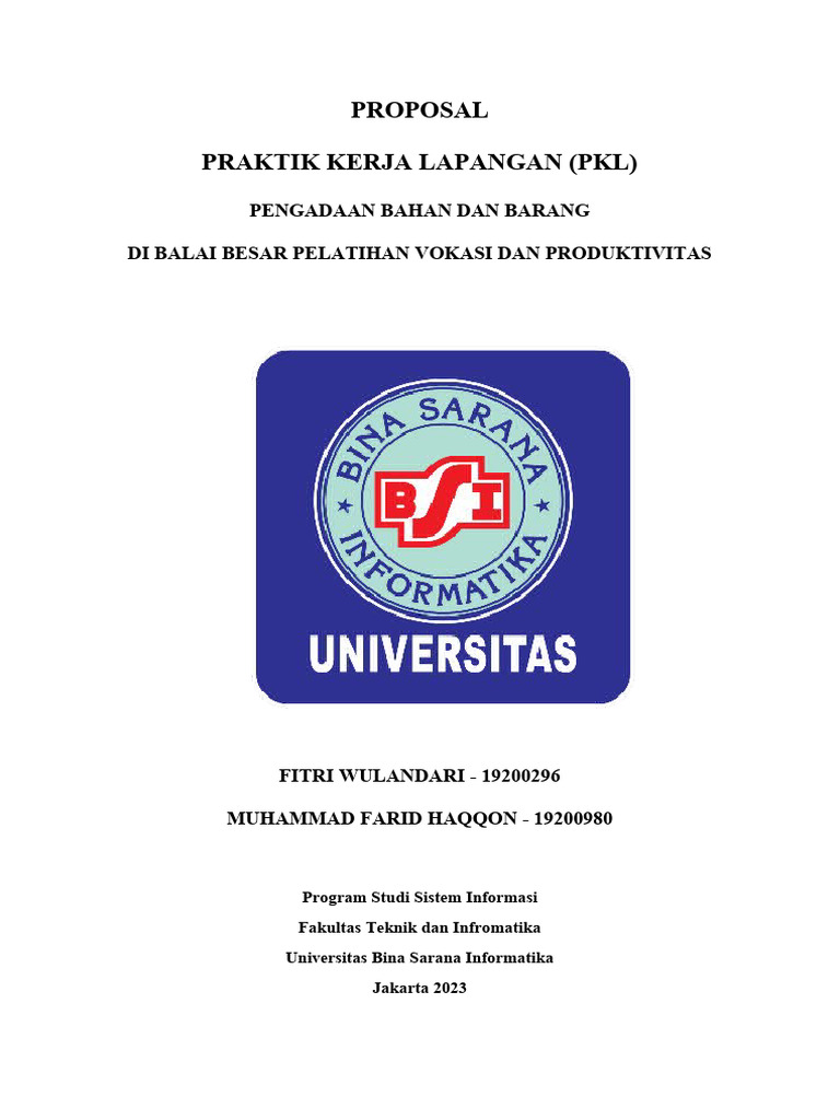 Proposal PKL | PDF | Bisnis