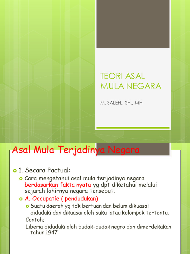 Teori Asal Mula Negara | PDF