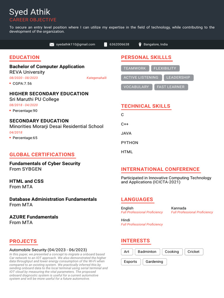 Syed's Resume | PDF | Internet Of Things | Computing