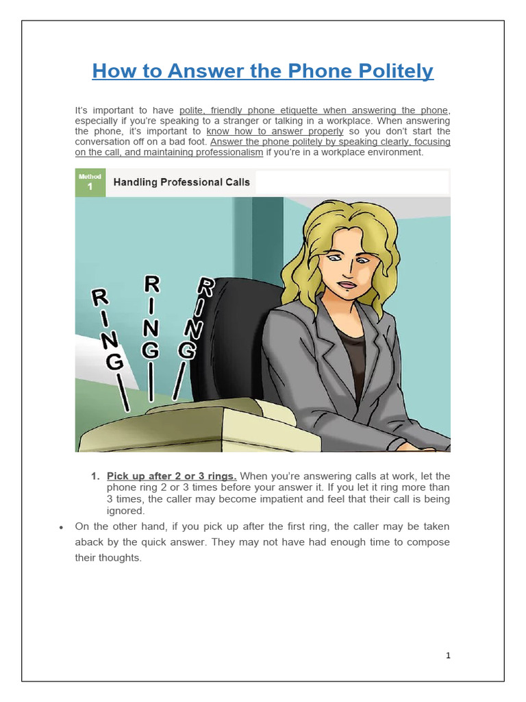 Phone Etiquette for Professionals | PDF | Profanity | Human Communication