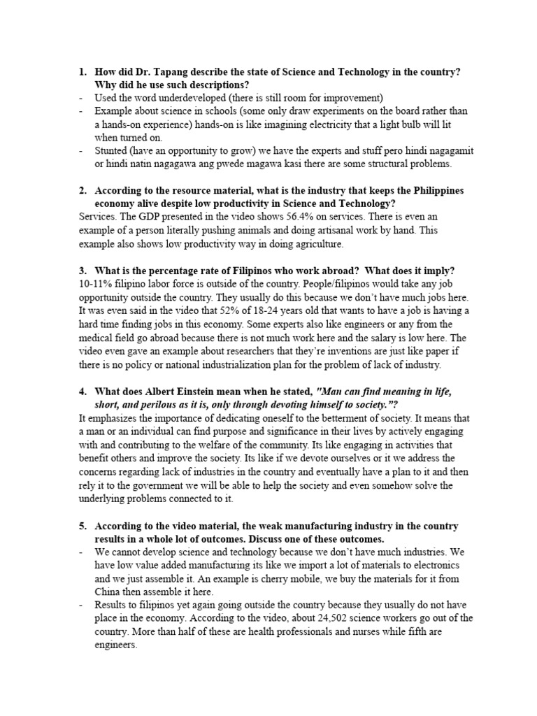 STS Module 1 | PDF | Science | Philippines