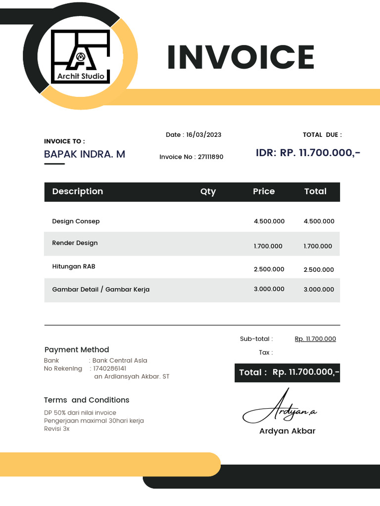 Invoice Pak Indra | PDF