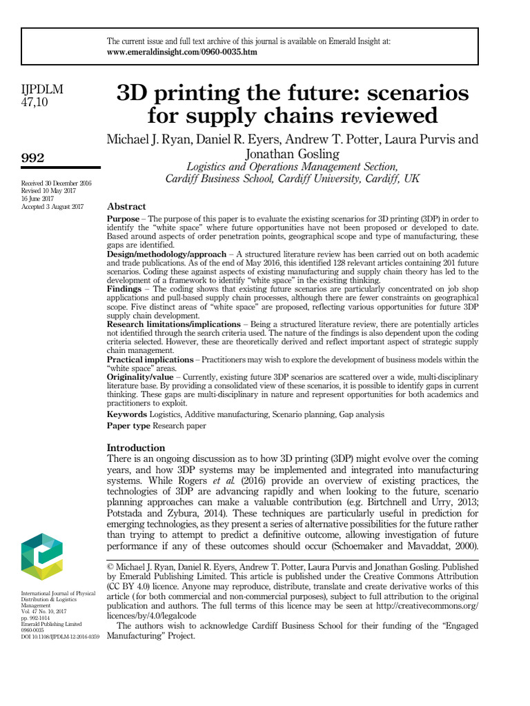 3D Printing The Future | PDF | 3 D Printing | Scenario Planning
