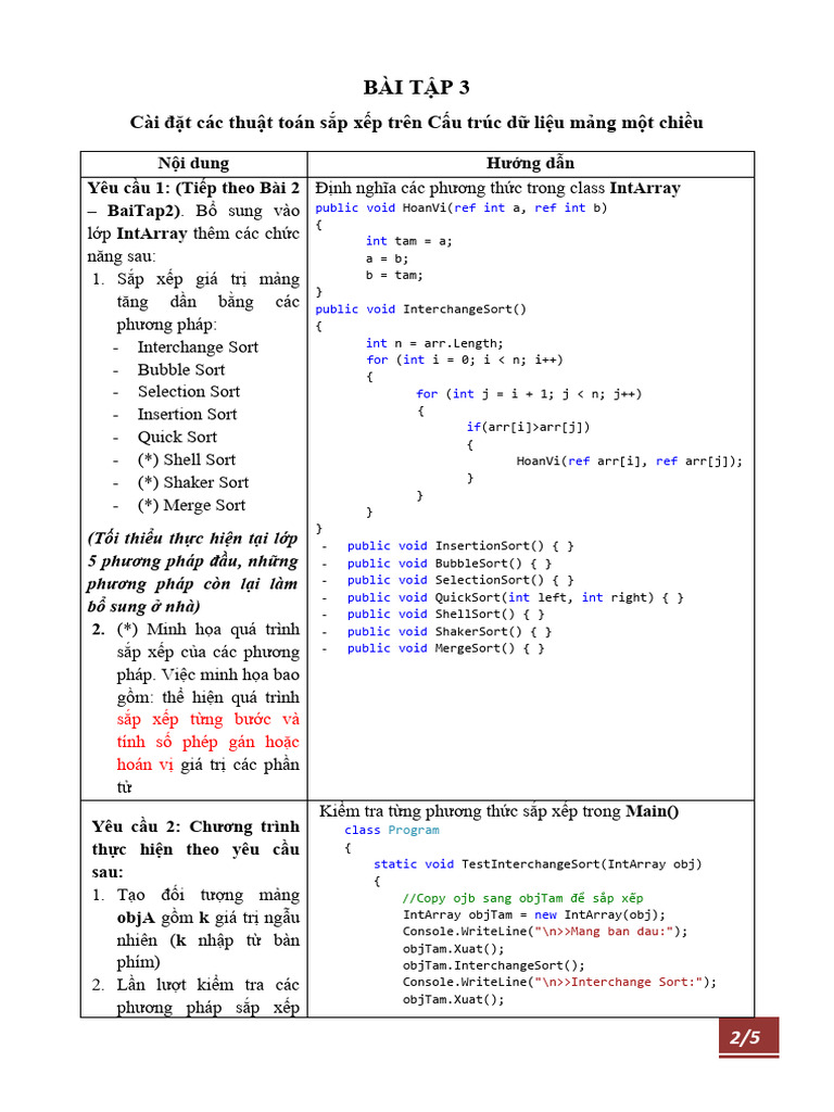 Bài 3 - Giải Thuật Sắp Xếp | PDF
