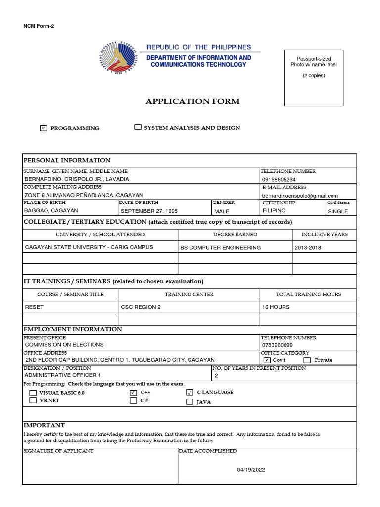 Application Form Fillable34523 | PDF | Computing