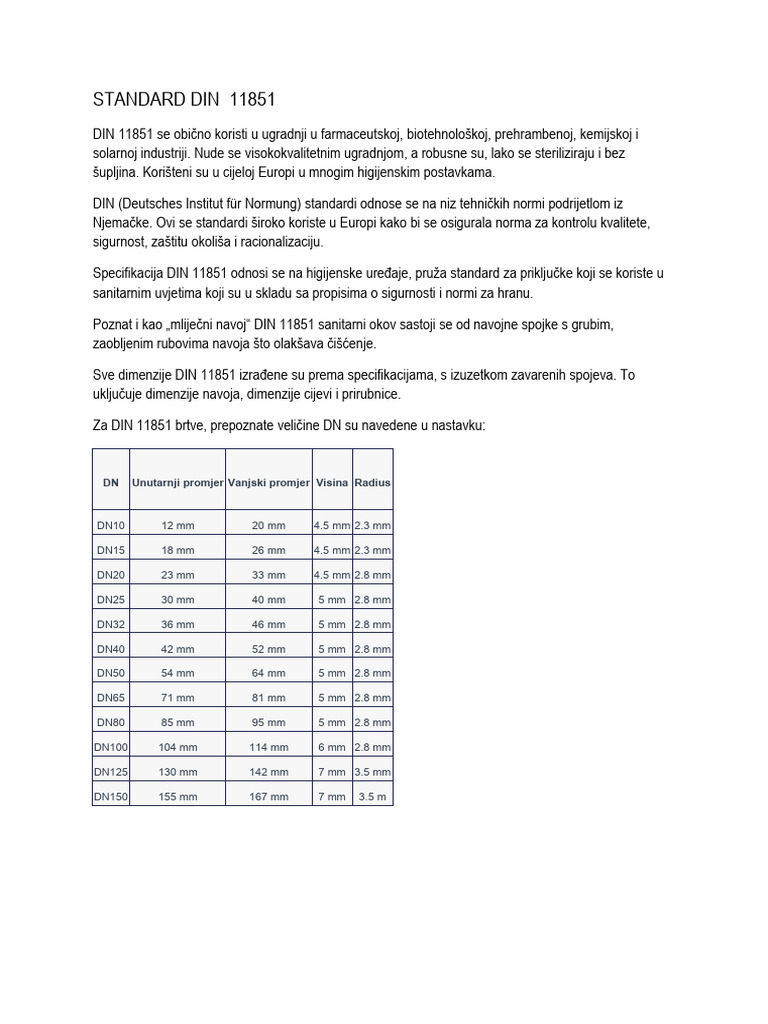 Standard Din 11851 | PDF
