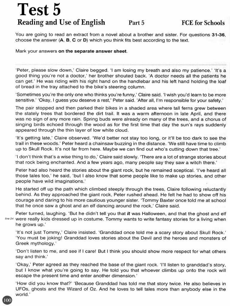 Master Key To FCE - 2016 - T5 - Reading&Writing | PDF