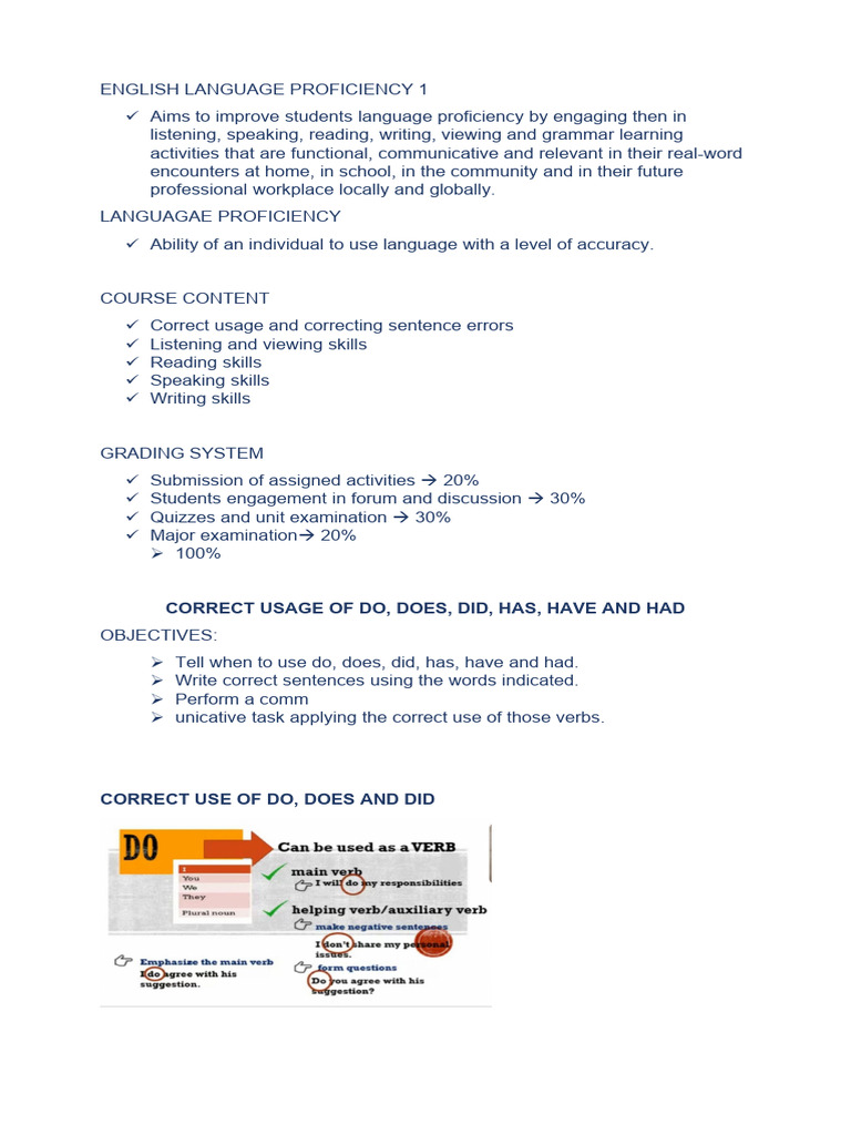 English Language Proficiency 1 Midterms | PDF | Pronoun | Grammatical ...