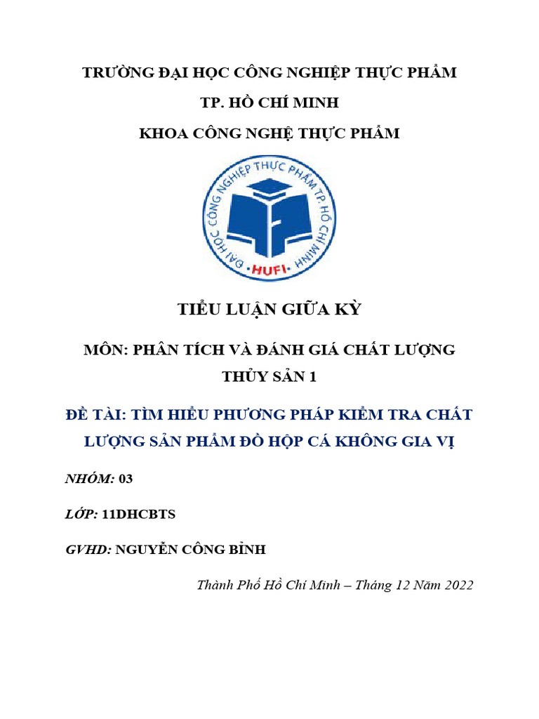 Trường Đại Học Công Nghiệp Thực Phẩm Tp. Hồ Chí Minh Khoa Công Nghệ ...