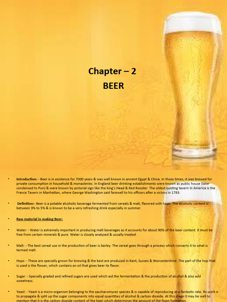 Chapter 2 - Beer | PDF | Brewing | Beer