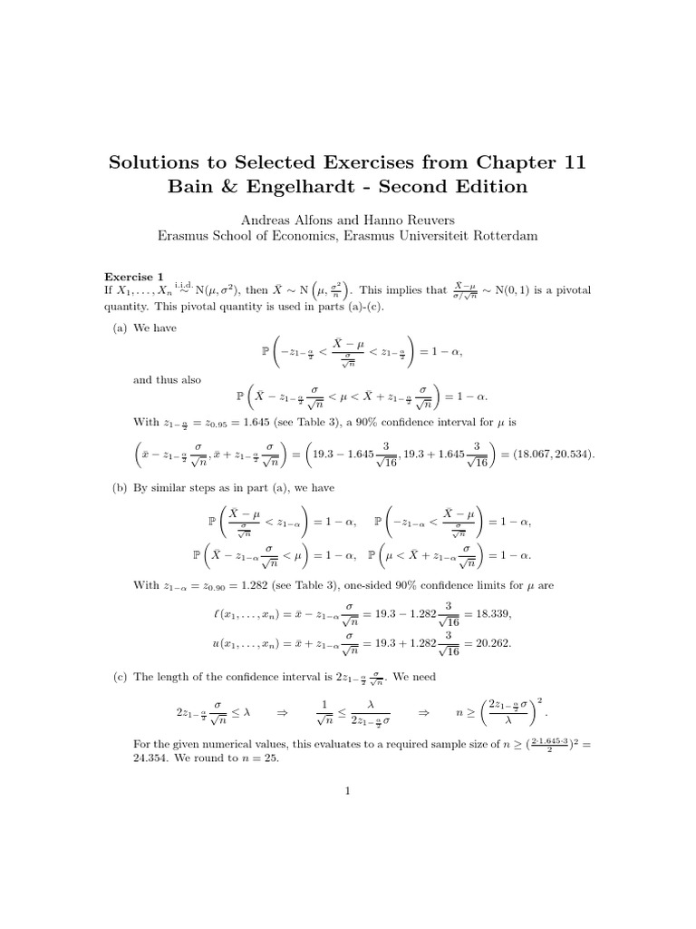 Solutions Chapter 11 | PDF | Probability Density Function | Applied Mathematics