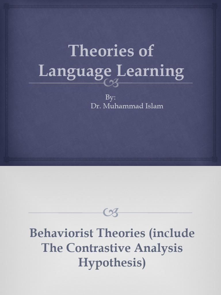 Theories of Language Learning | Download Free PDF | Language ...
