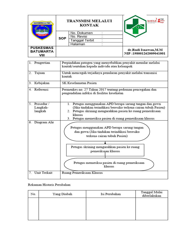 Sop Transmisi Kontak | PDF