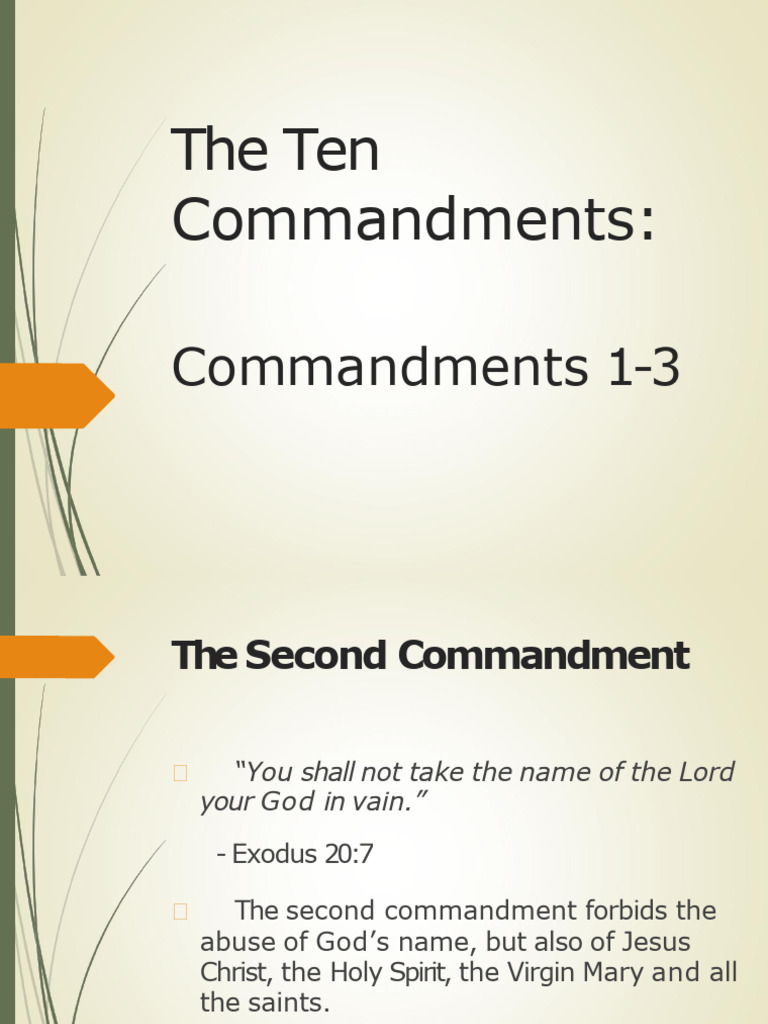 Commandments 2ND and 3RD | PDF | Ten Commandments | Religious Belief ...