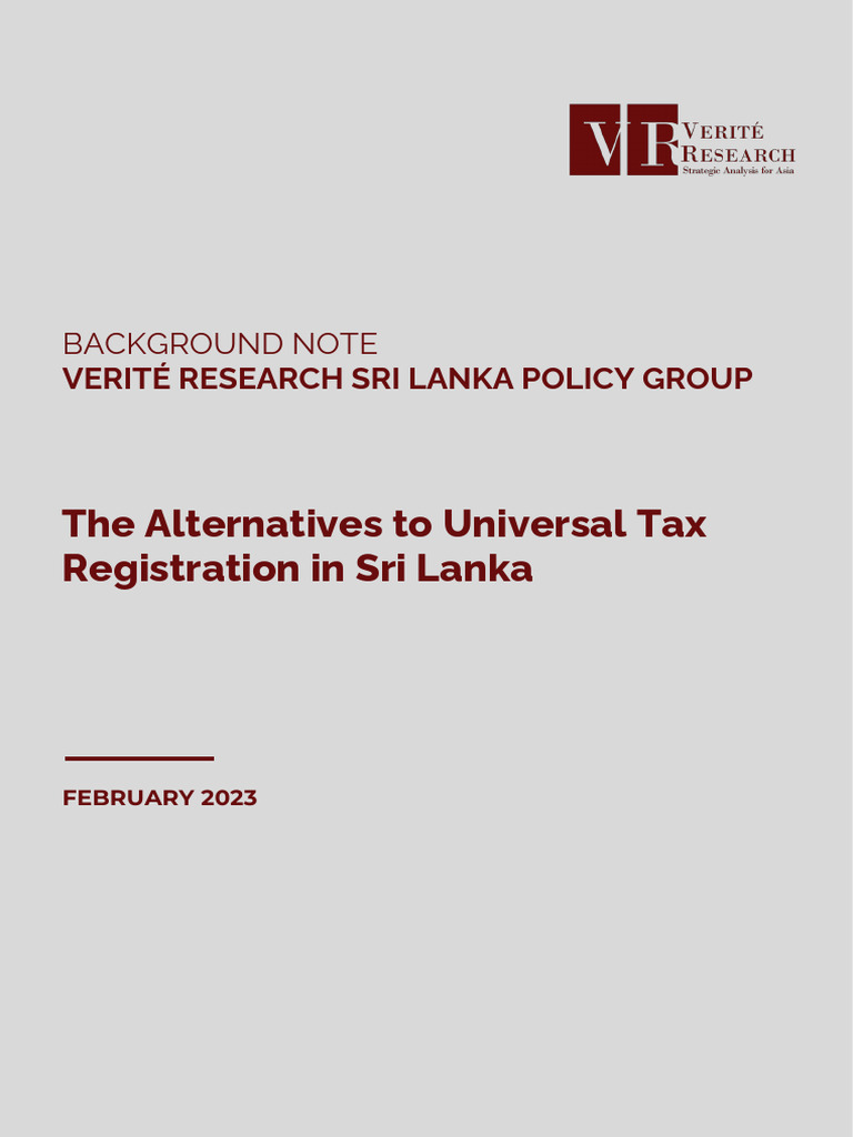 The Alternatives To Universal Tax Registration in Sri Lanka | PDF ...