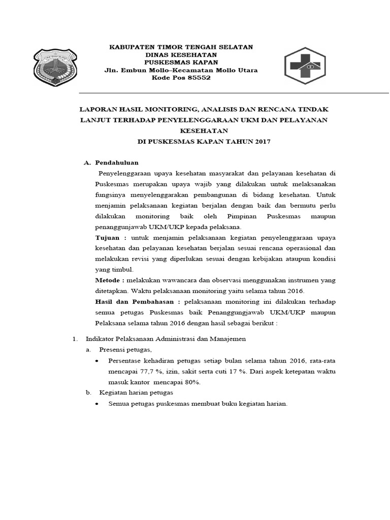 BAB I. 1.2.5 EP.5. Bukti Pelaksanaan Kegiatan Monitoring Kapan | PDF