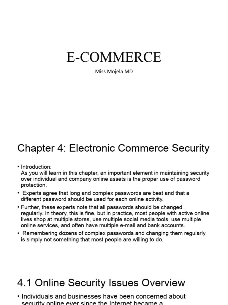E-Commerce Chapter 4 | PDF | Public Key Cryptography | Transport Layer Security