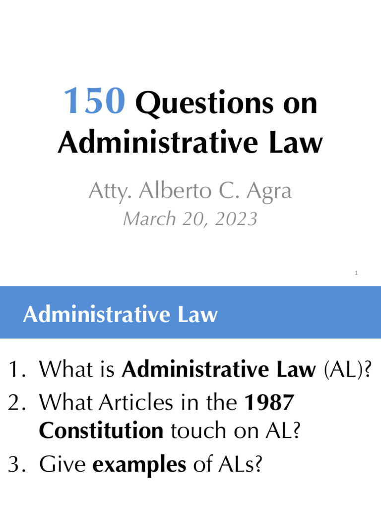 Administrative Law Insights by Atty. Agra | PDF | Jurisdiction ...