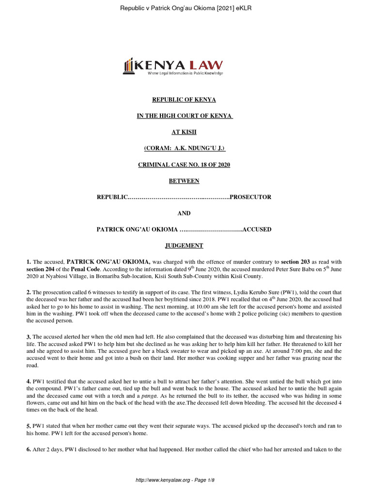 Criminal Case 18 of 2020 | PDF | Burden Of Proof (Law) | Reasonable Doubt