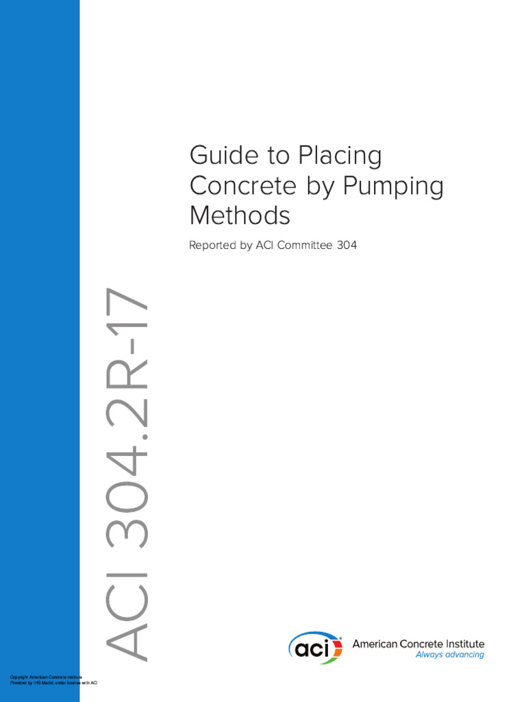 304.2R-17 Guide To Placing Concrete by Pumping Methods | PDF | Concrete ...
