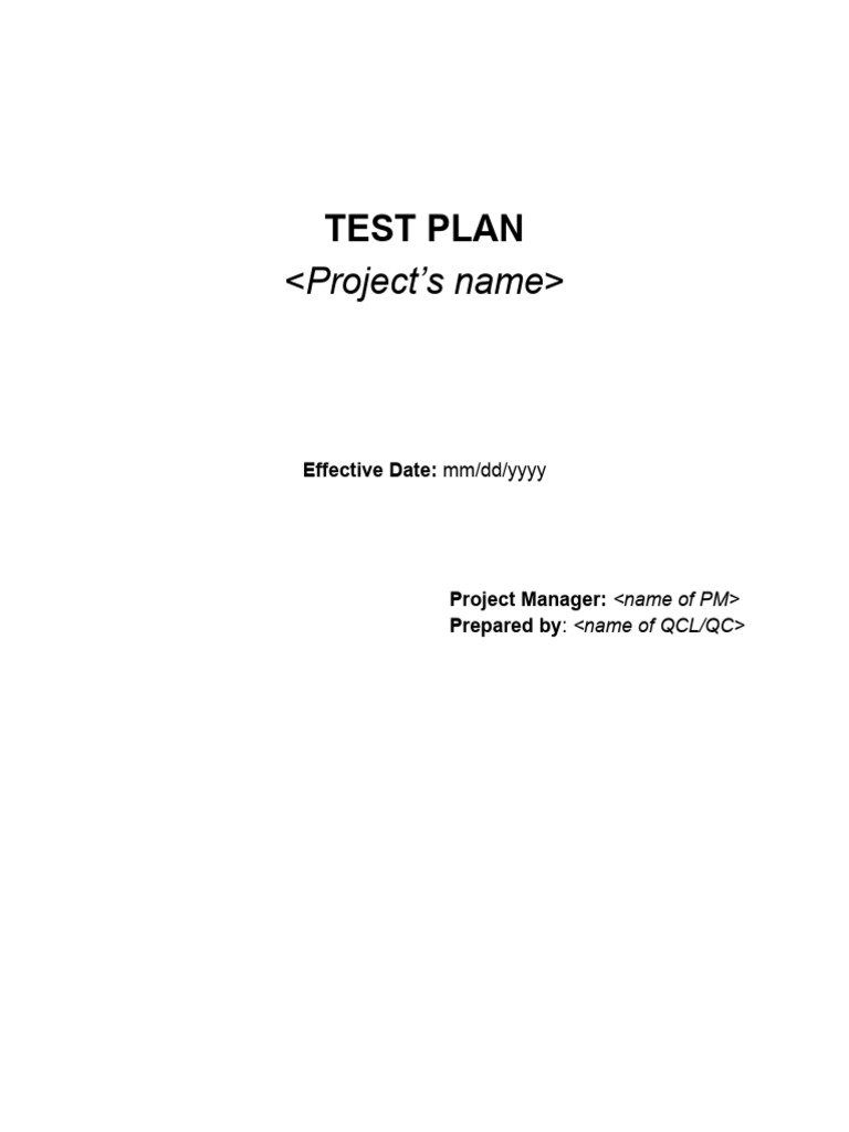 Comprehensive Test Plan Template Pdf Operating System Operating