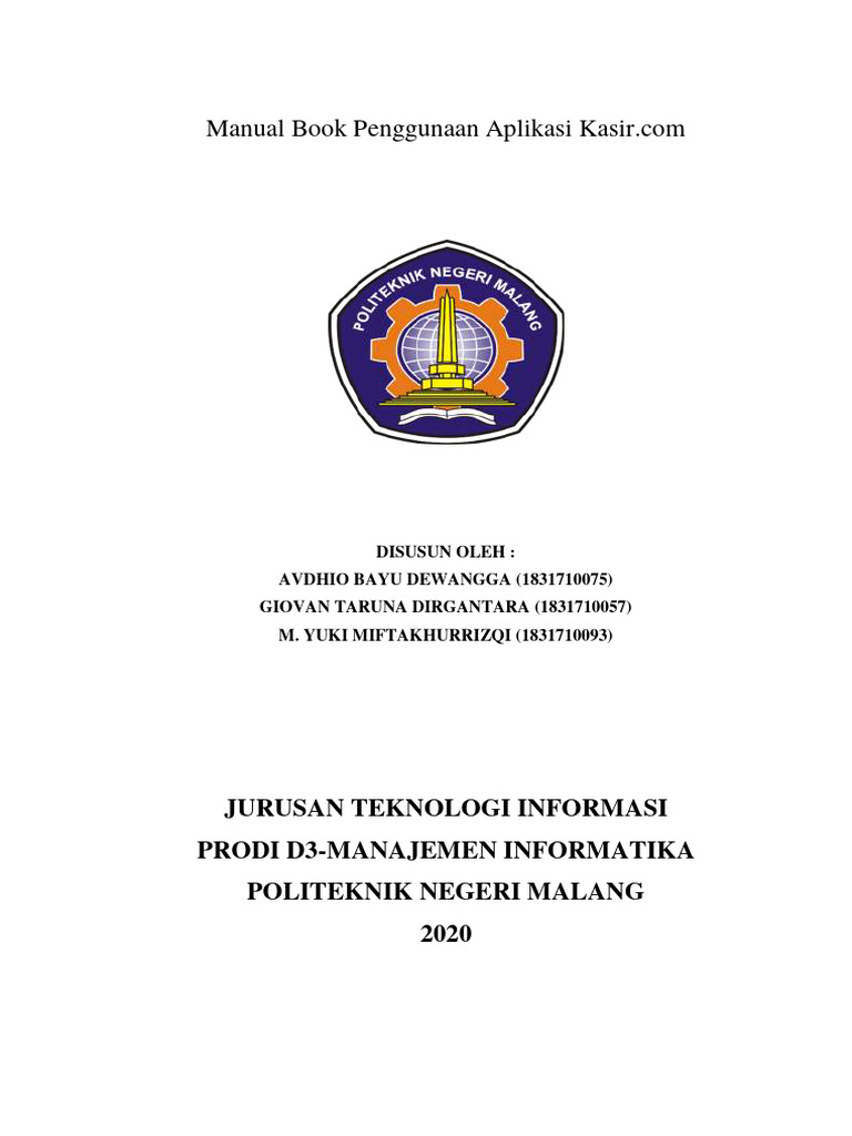 Manual Book Aplikasi Kasir | PDF