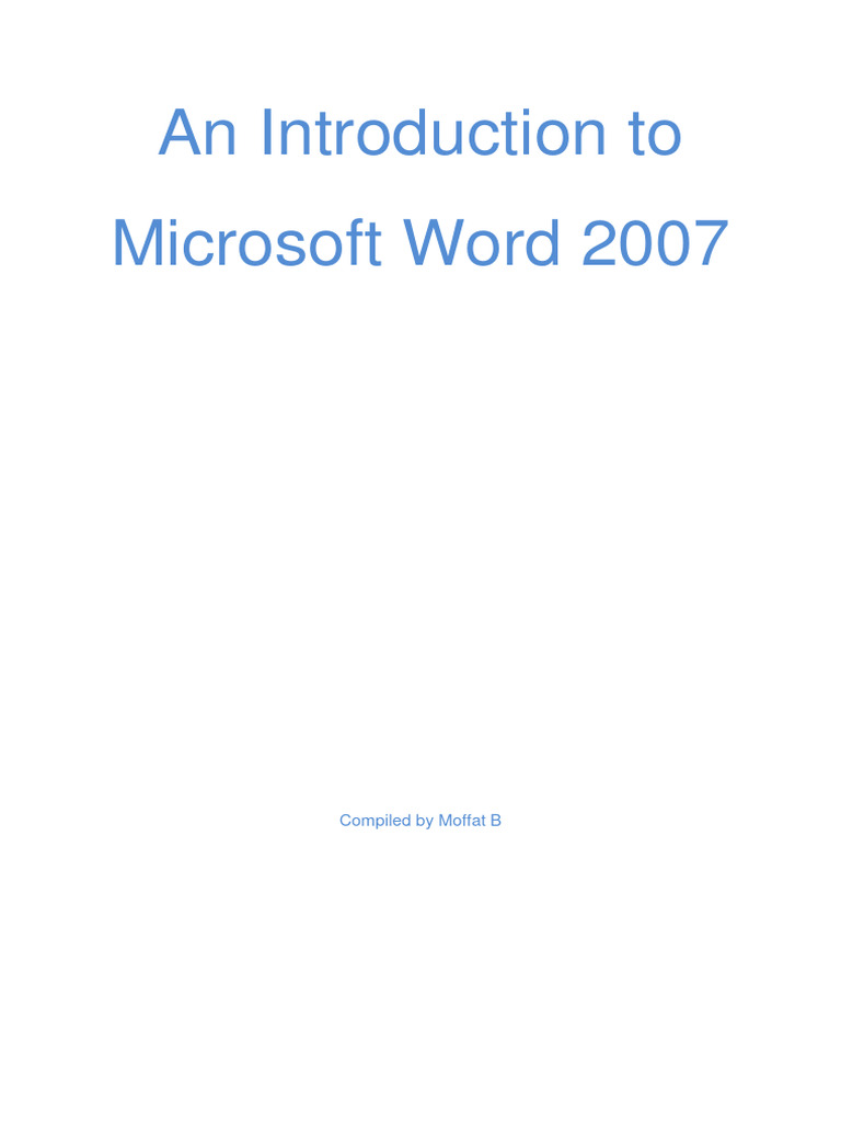 An Introduction To Microsoft Word 2007 | PDF | Microsoft Word ...