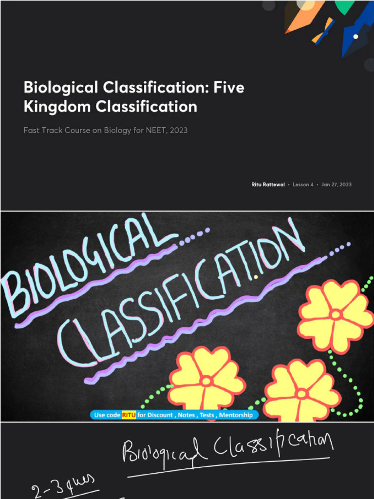 Biological Classification Five Kingdom Classification With Anno | PDF