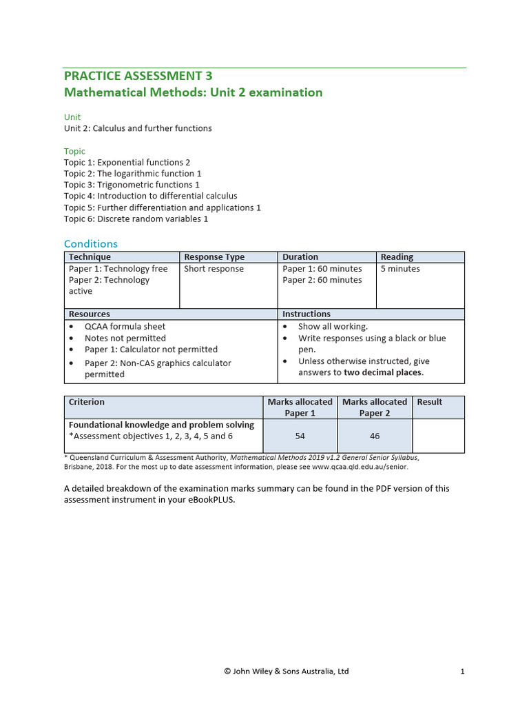 Somerset Practice Assesment 3 (Unit 2) Solutions | PDF | Tangent | Quadratic Equation