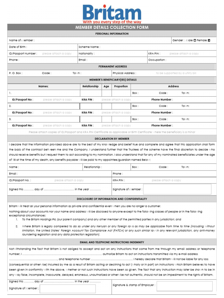 Member Details Collection Form | PDF | Private Law | Government