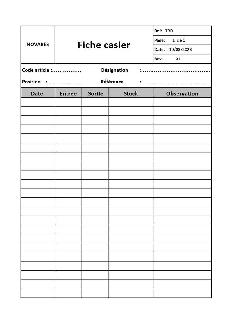 Fiche de Casier | PDF